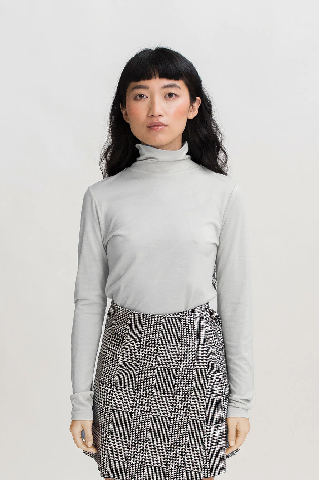 Merino Wool Skivvy in Light Marle Grey 150gsm – Hew Clothing